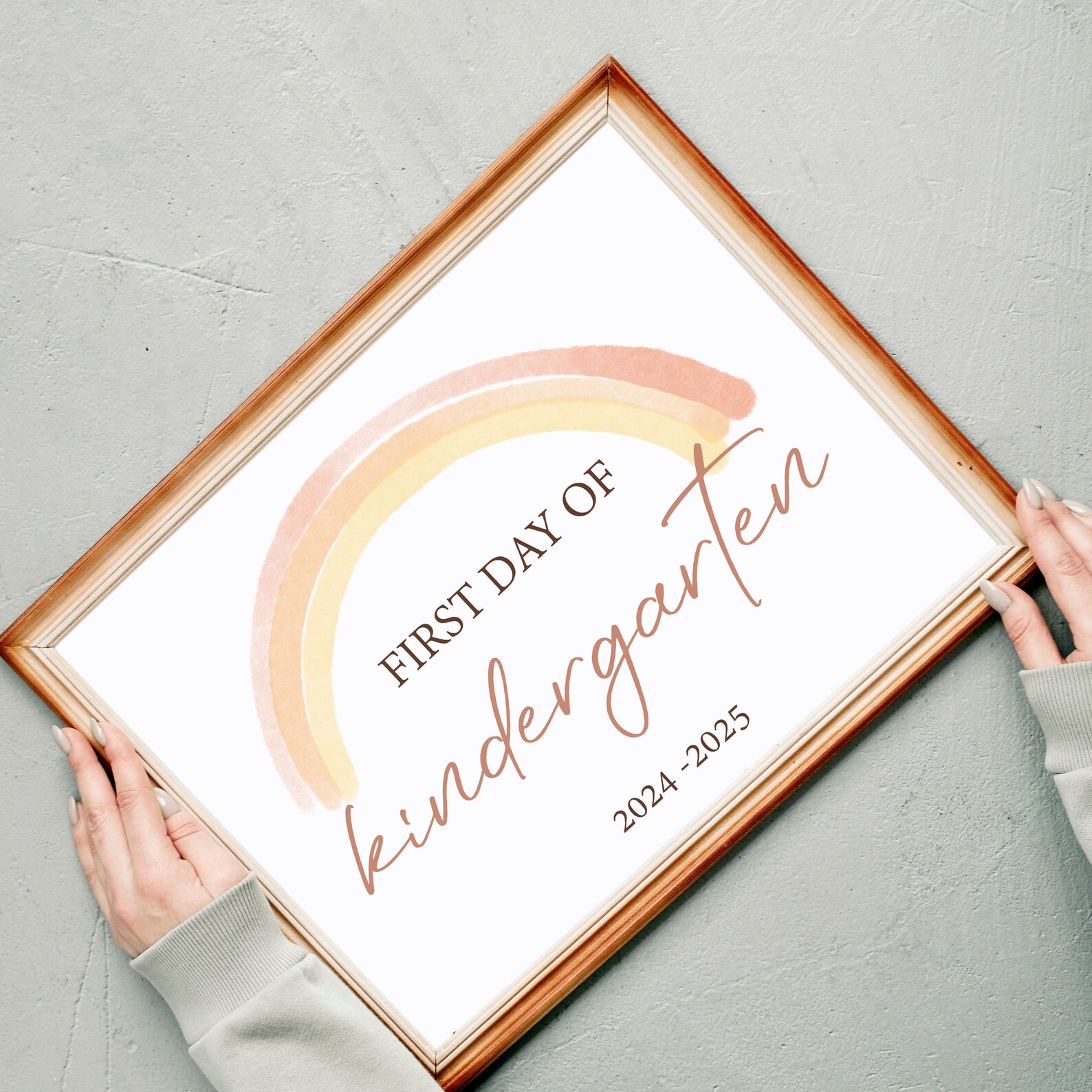 First Day of Kindergarten Sign Printable, Printable Back to School Sign ...