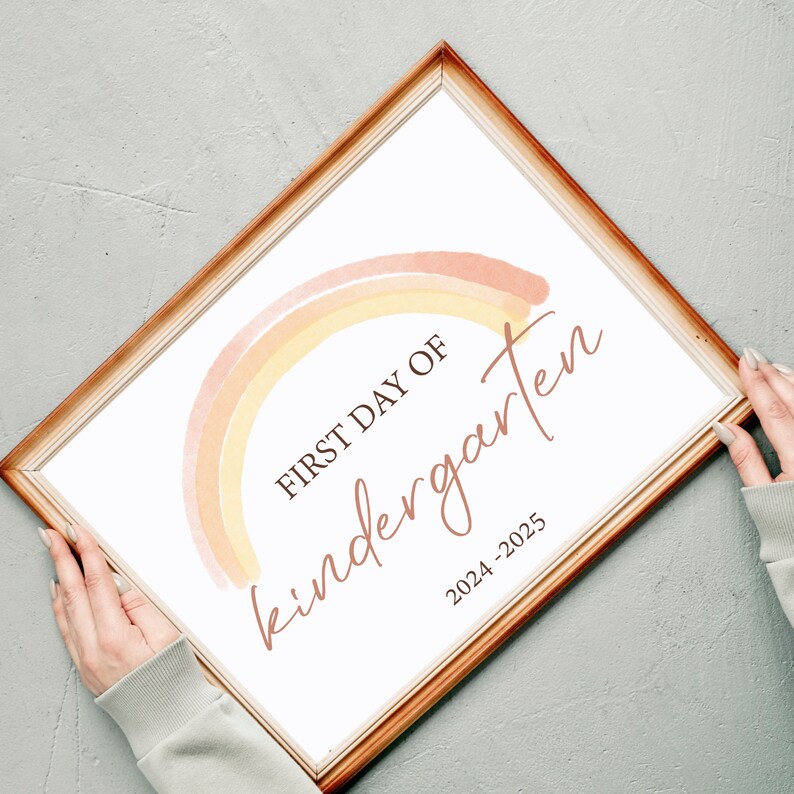 First Day of Kindergarten Sign Printable, Printable Back to School Sign ...