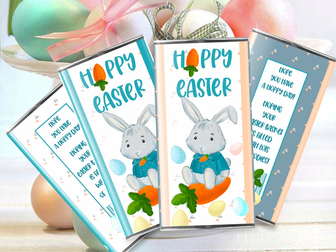 Easter Bunny Candy Bar Wrapper, Easter Bunny Chocolate Bar Wrappers ...