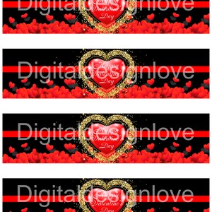 Valentine's Day Water Bottle Label, Happy Valentine's Day Water Bottle ...