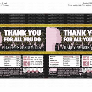 Nurses Week 2024 Candy Bar Wrapper, Nurse Appreciation Candy Bar ...