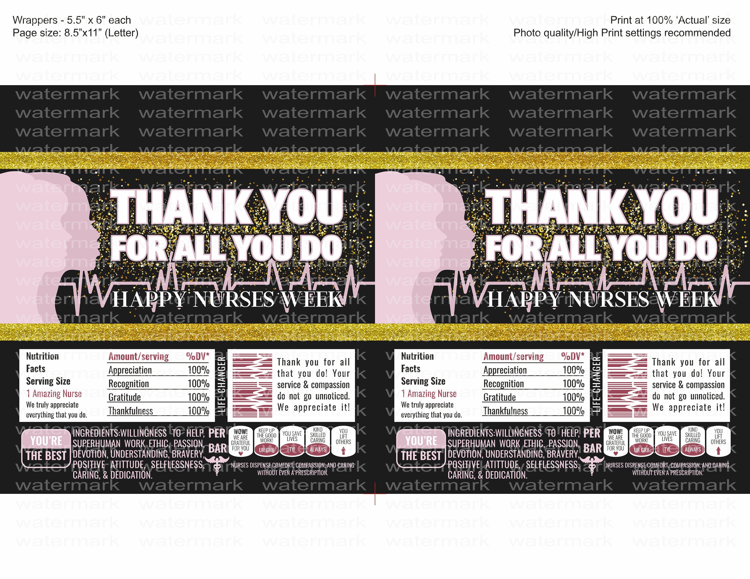 Nurses Week 2024 Candy Bar Wrapper, Nurse Appreciation Candy Bar ...