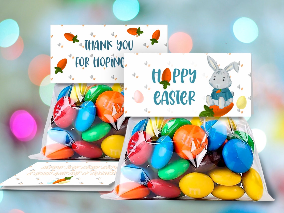 Easter Bunny Treat Bag Toppers, Easter Bunny Favor Bags, Easter Party ...