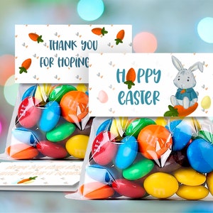 Easter Bunny Treat Bag Toppers, Easter Bunny Favor Bags, Easter Party ...