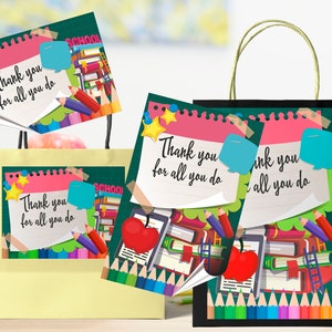 Teacher Appreciation Gift Bag Labels, Printable Teacher Favors, Teacher ...