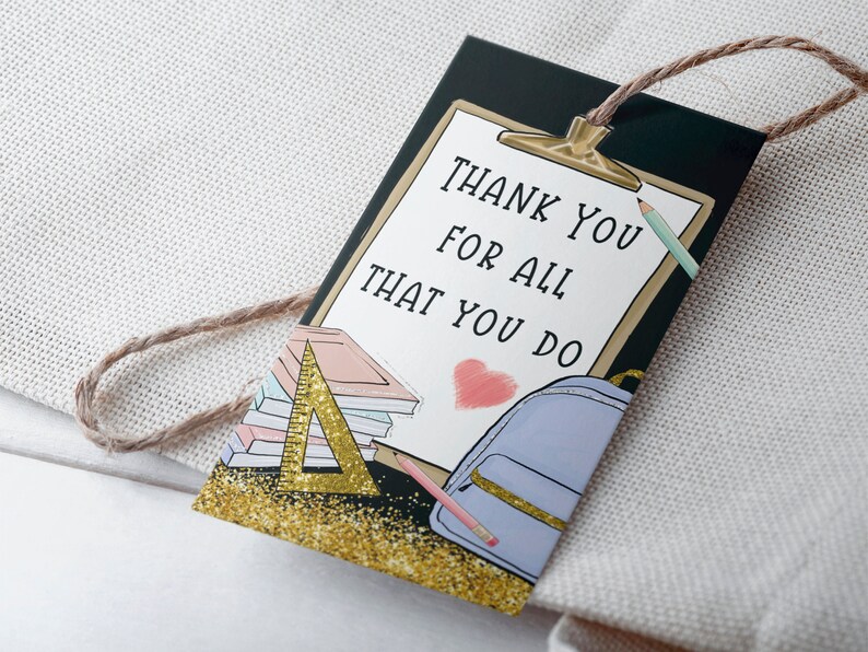 Teacher Appreciation Gift Tags, Teacher Thanks Tags, Teacher ...