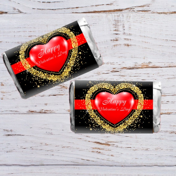 Valentines Candy Bar Wrapper Hershey Mini Valentine's day | Etsy