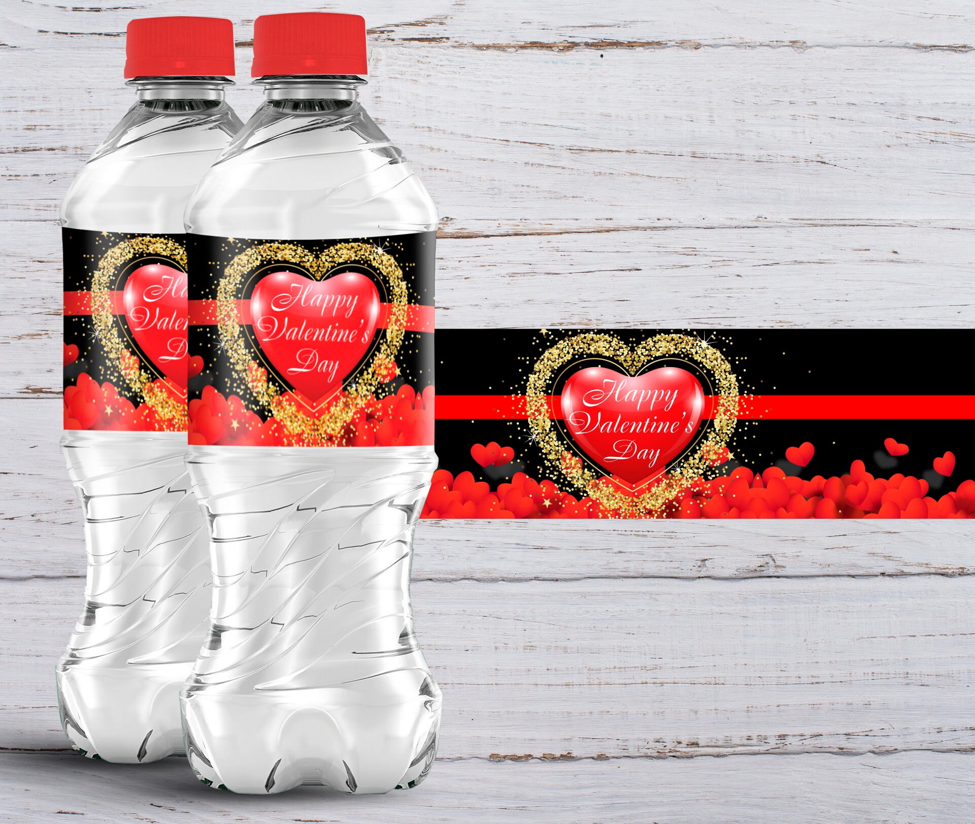 Valentine's Day Water Bottle Label, Happy Valentine's Day Water Bottle ...