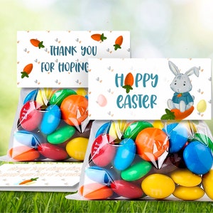 Easter Bunny Treat Bag Toppers, Easter Bunny Favor Bags, Easter Party ...