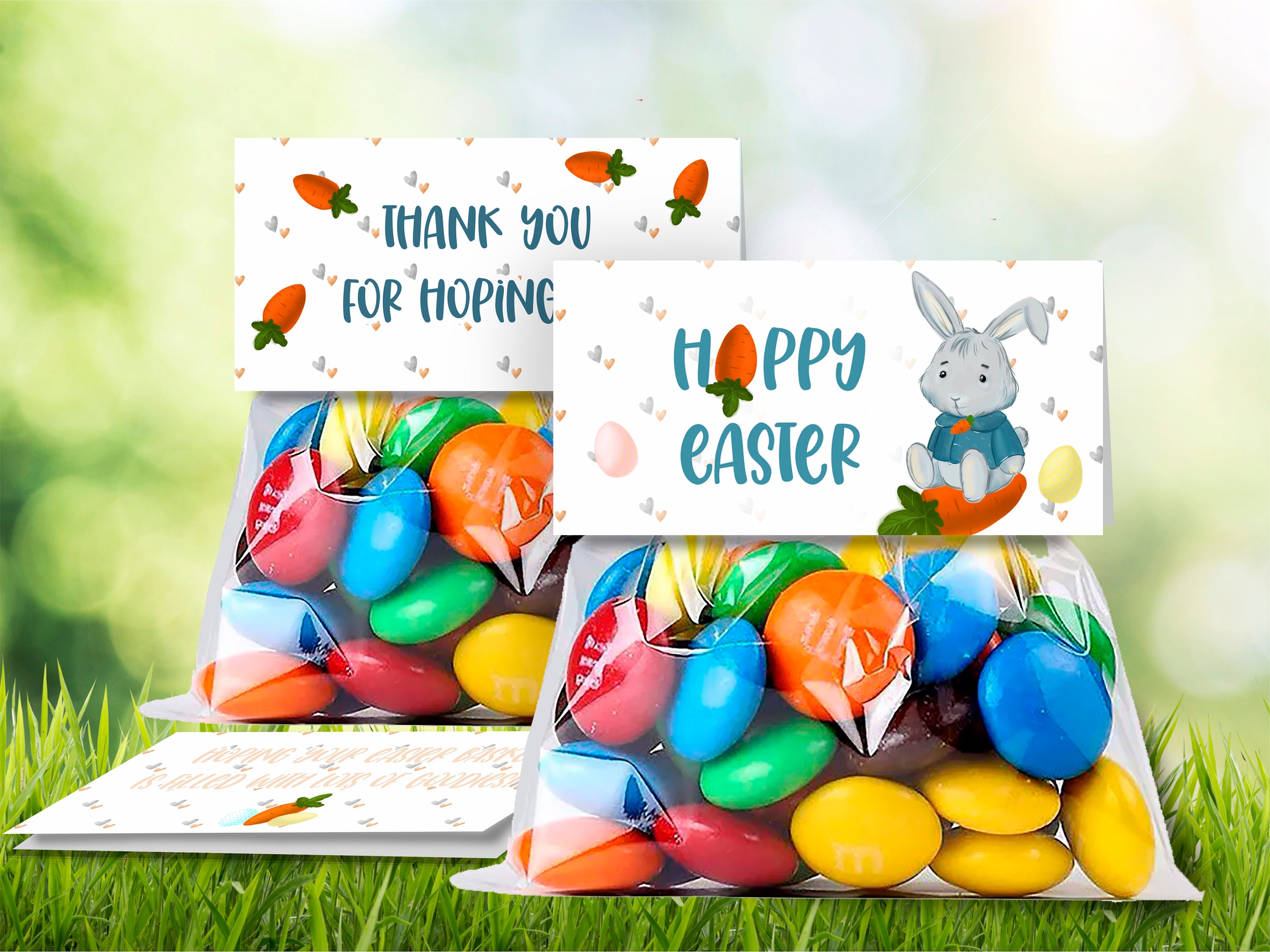 Easter Bunny Treat Bag Toppers, Easter Bunny Favor Bags, Easter Party ...