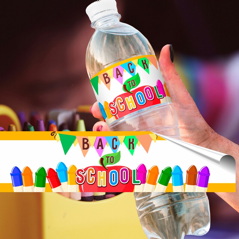 Back to School Water Bottle Labels, Back to School Labels, Back to ...
