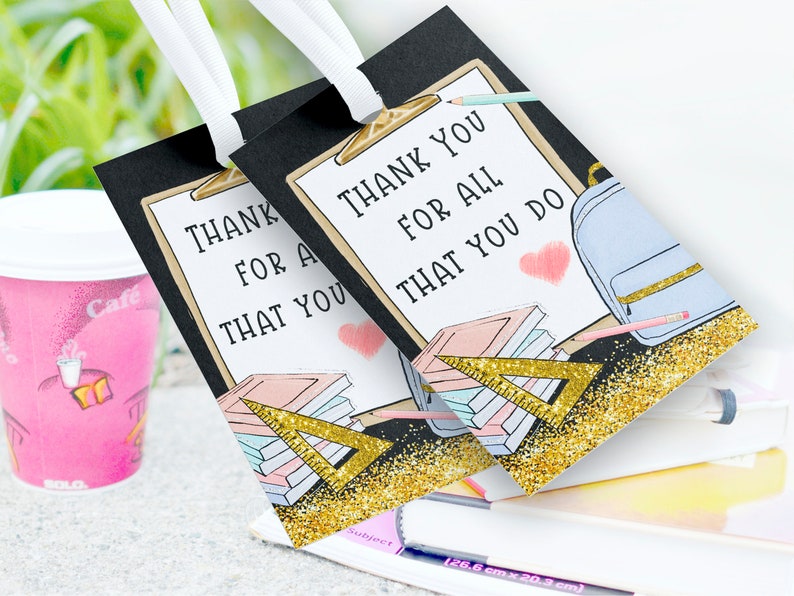 Teacher Appreciation Gift Tags, Teacher Thanks Tags, Teacher ...
