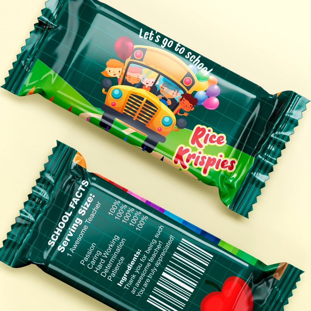 Back to School Candy Wrappers for Teacher Gift, Let's Go to School ...