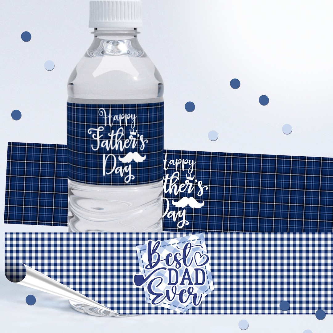 Happy Father's Day Water Bottle Labels, Best Dad Ever Water Bottle ...