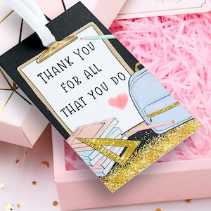 Teacher Appreciation Gift Tags, Teacher Thanks Tags, Teacher ...