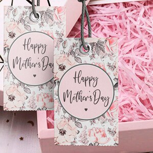 Happy Mother's Day Gift Tags, Mother's Day Floral Tags, Mother's Day ...