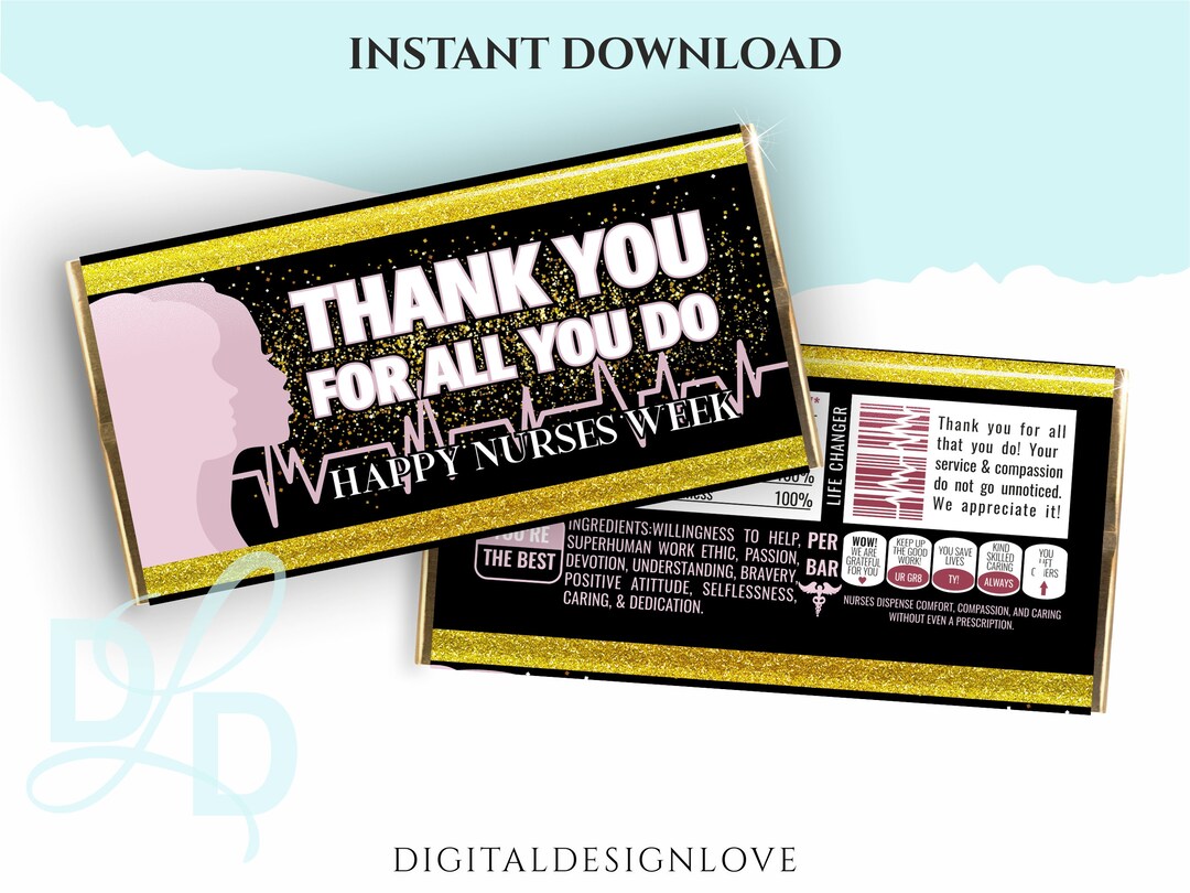 Nurses Week 2024 Candy Bar Wrapper, Nurse Appreciation Candy Bar ...