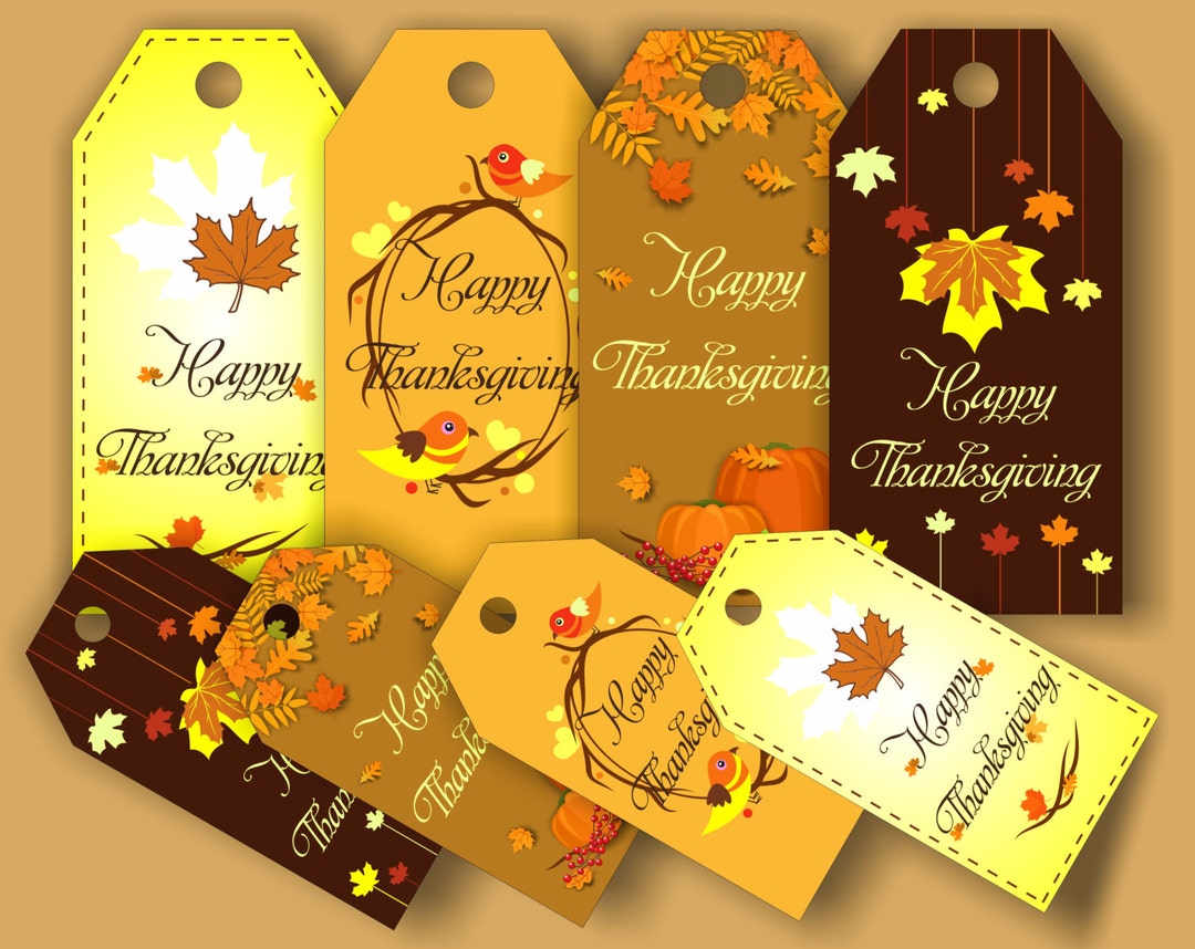Thanksgiving Tags Thanksgiving Thank You Tags Digital Party Supplies 4 ...