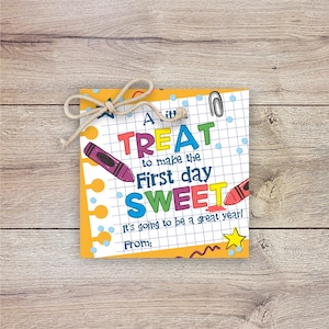 First Day of School Gift Tags, Teacher Sweet Tags, Back to School Tags ...