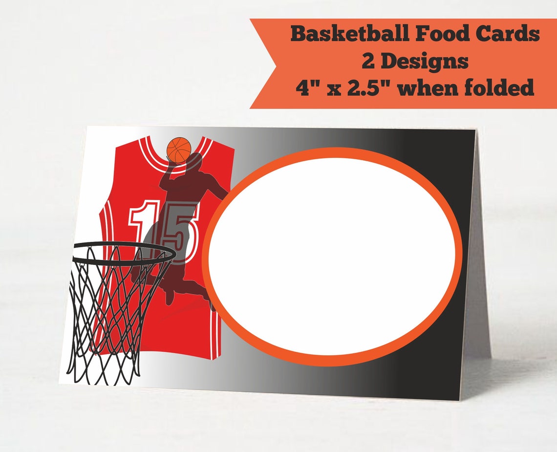 Basketball Food Tent Labels Basketball Place Cards Basketball - Etsy