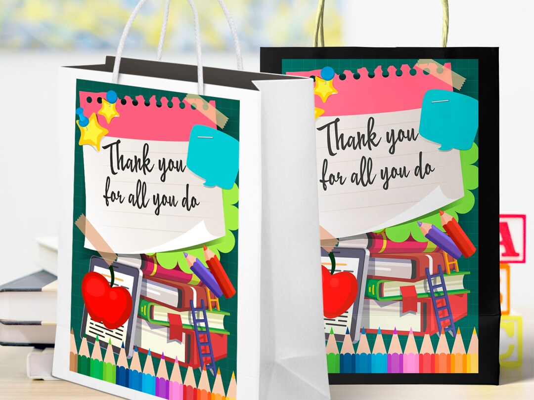 Teacher Appreciation Gift Bag Labels, Printable Teacher Favors, Teacher ...