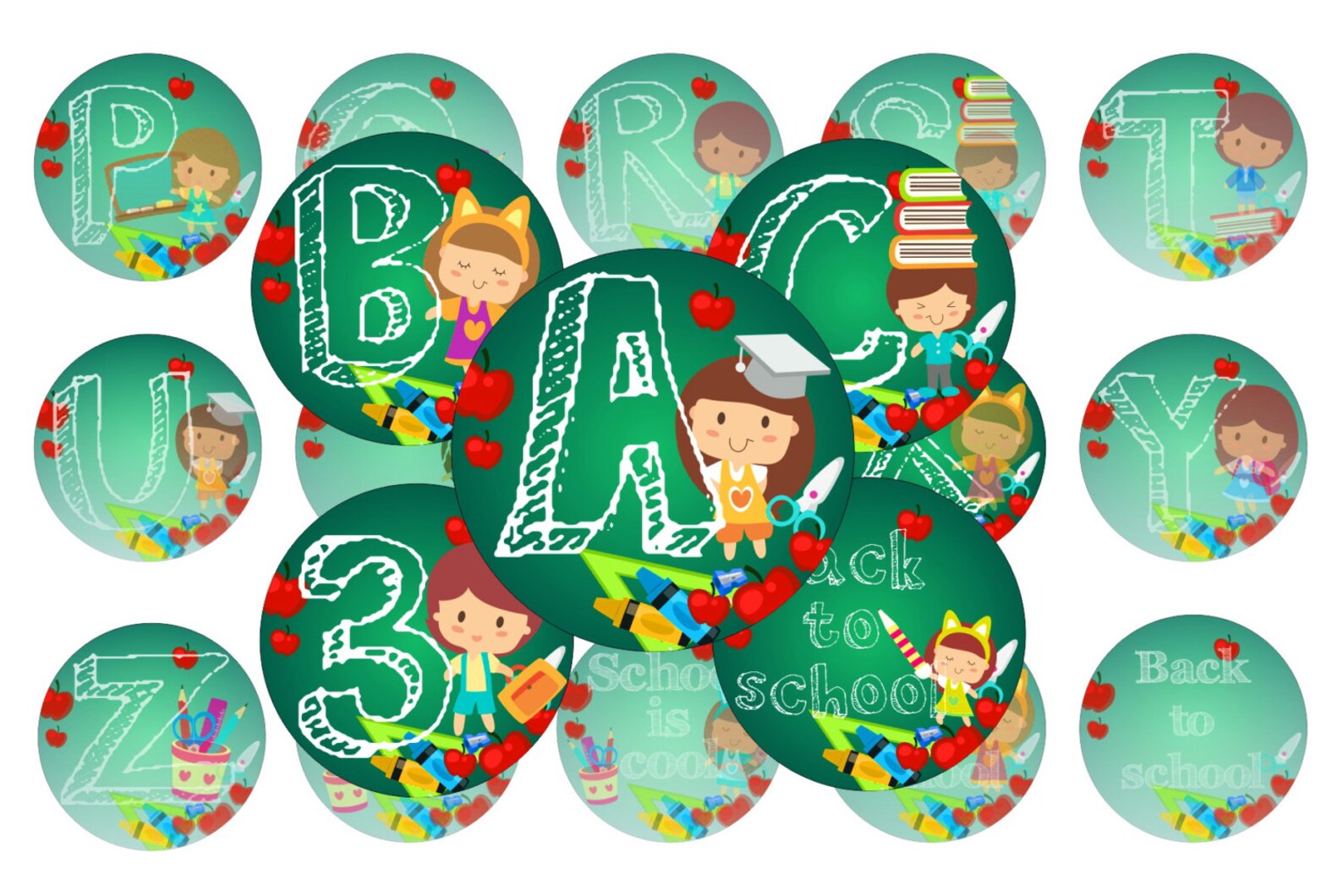 Alphabet Back To School Bottle Cap Images Alphabet Abc Bottle | Etsy