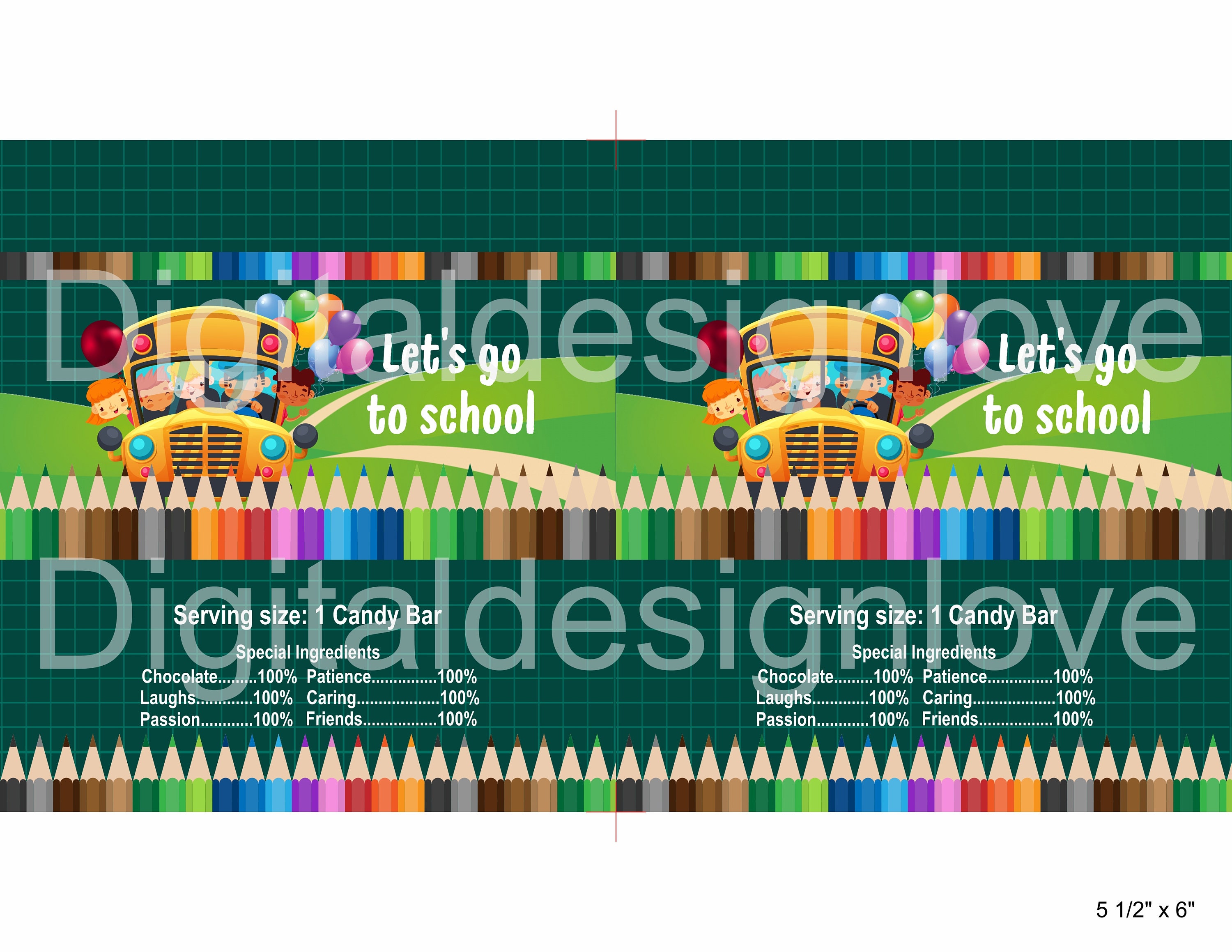 Back to School Candy Bar Wrapper Let's Go to School Candy - Etsy