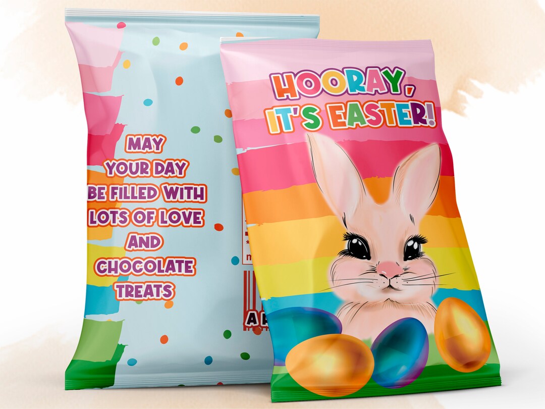 Easter Chip Bag Wrapper, Easter Chips Wrapper, Easter Party Favors ...
