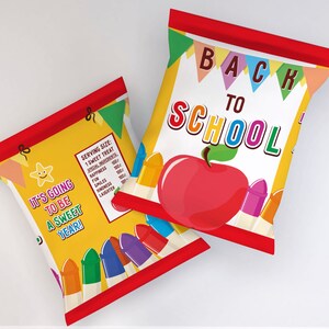 Back to School Chip Bag Wrapper, Back to School Printables, Back to ...