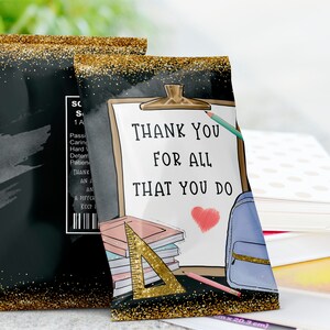 Teacher Appreciation Bundle, Teacher Appreciation Chip Bag Wrapper ...