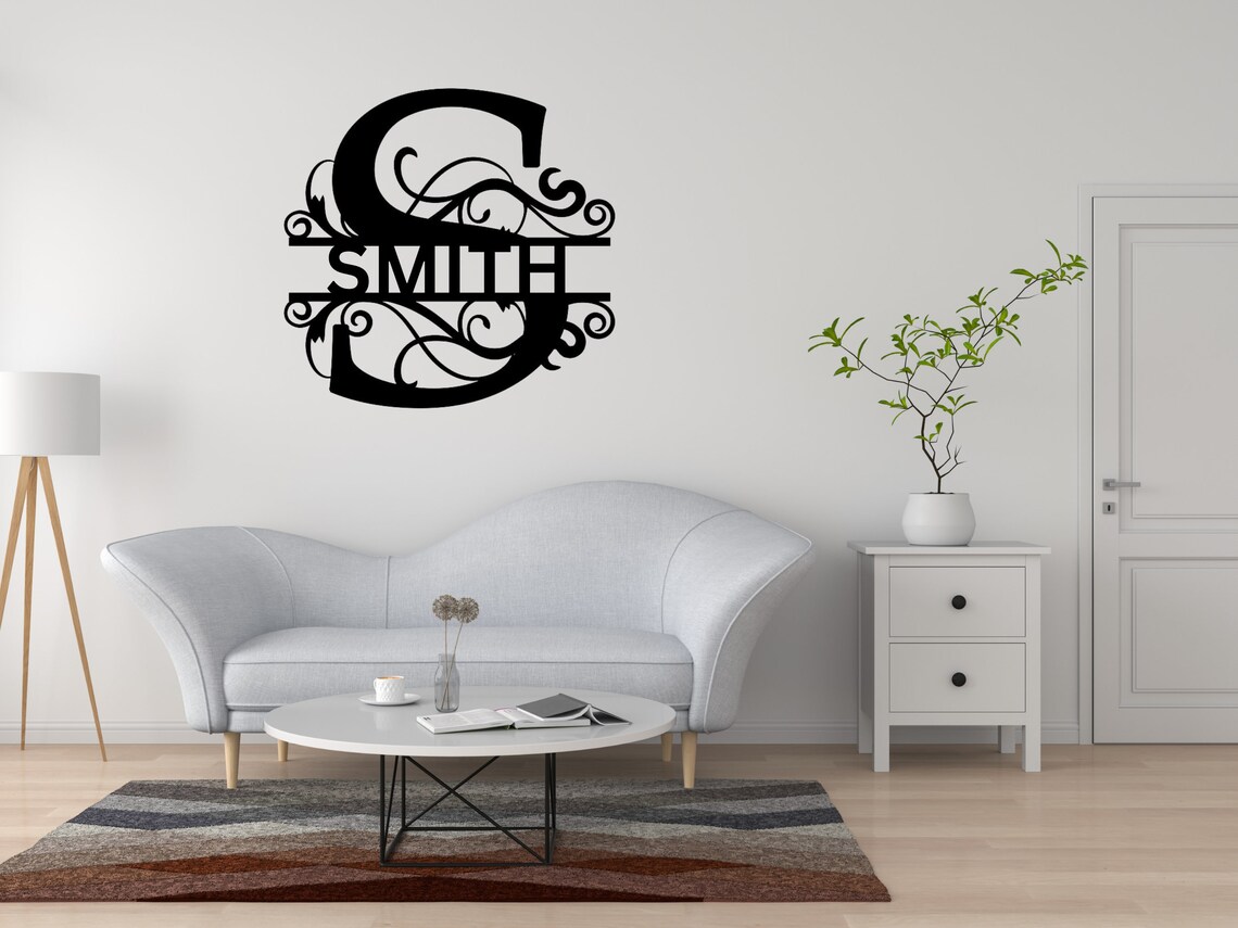 Monogram Wall Decor | Metal Wall Art | Custom Metal Art | Last Name ...