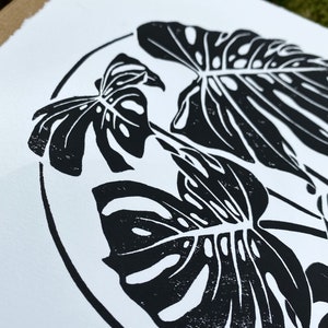 Monstera Deliciosa Linocut Print Thyme & Space Design - Etsy