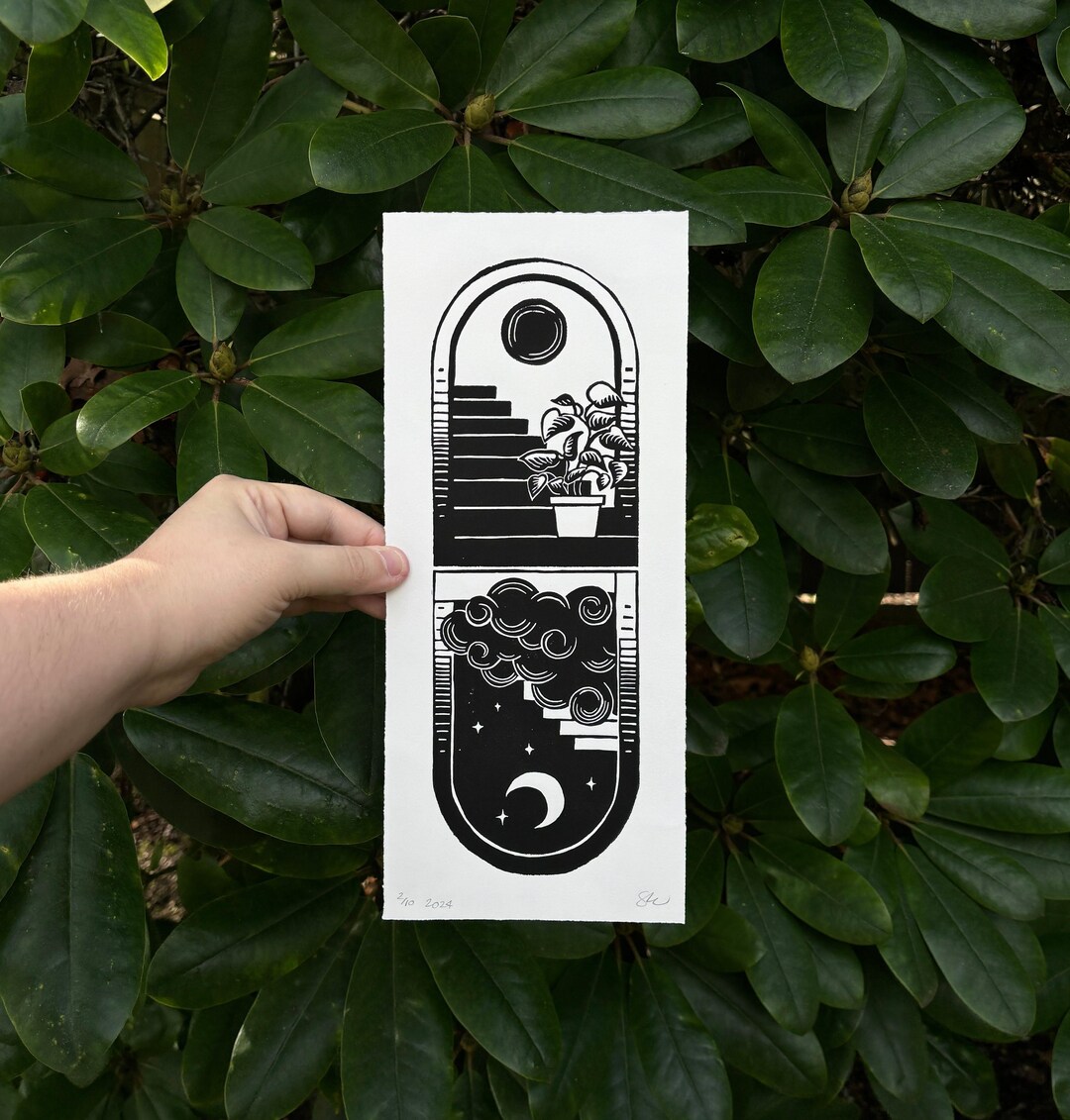 Reflection | Original Handmade Linocut Art Print | Thyme & Space Design ...