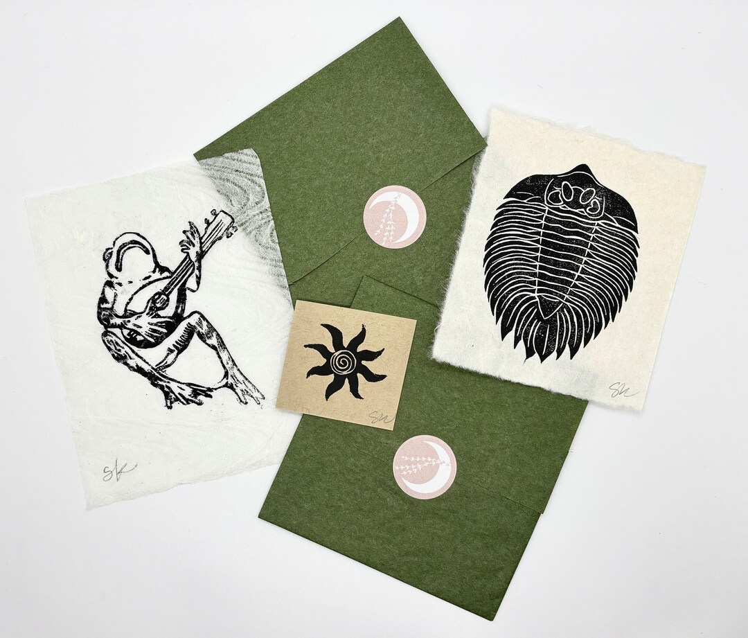 Mini Print Mystery Pack Small Stamp Linocuts Thyme & Space Design - Etsy