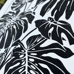 Monstera Deliciosa Linocut Print Thyme & Space Design - Etsy