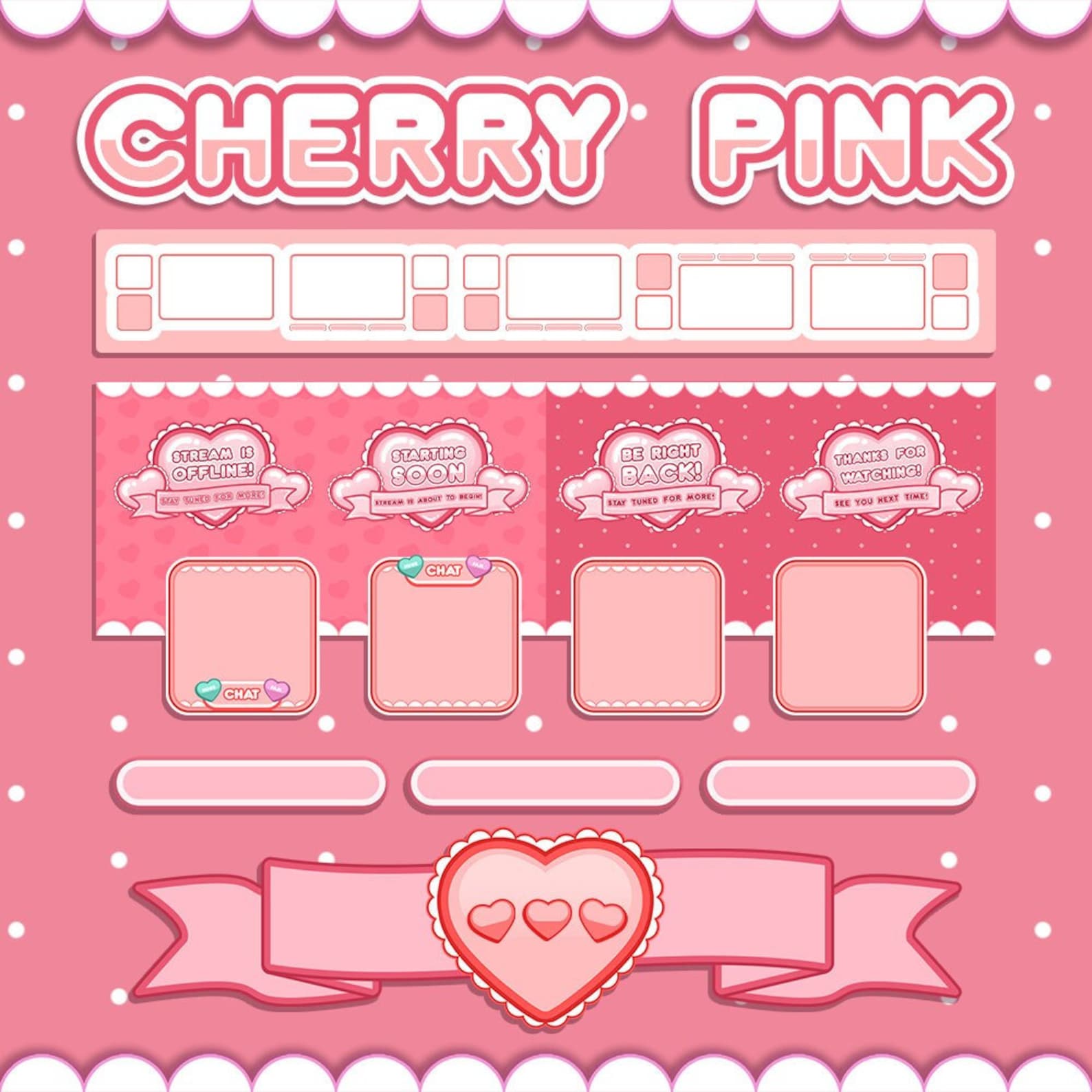Amour Layout | Cherry Red | Valentines Streaming Overlay | Heart Layout ...