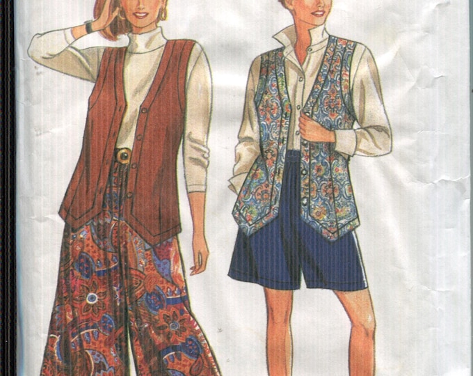 Misses' Split Skirt in Two Lengths and Lined Vest Pattern Mccall's 8059 ...