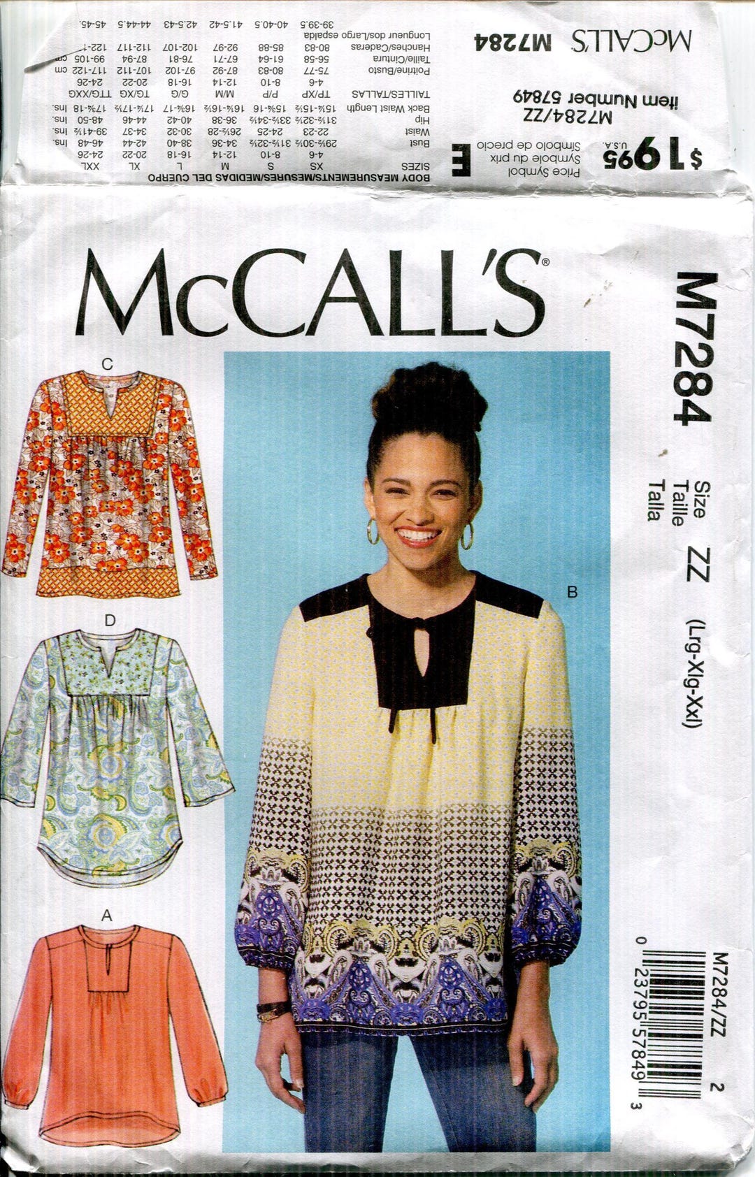 Pattern Misses Very Loose Fitting Tops Four Styles Three Quarter ...