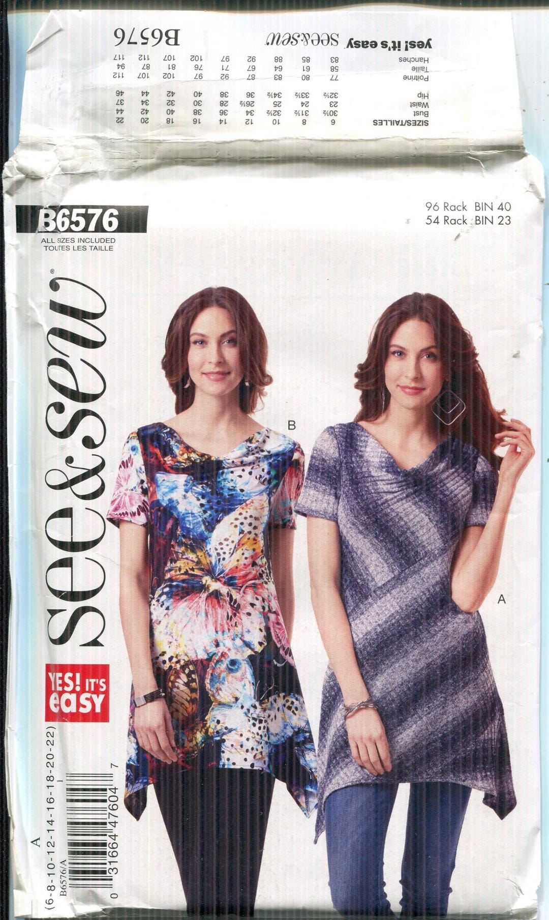 Pattern Misses Close Fitting Pullover Tunic - Draped Front Neckline and ...