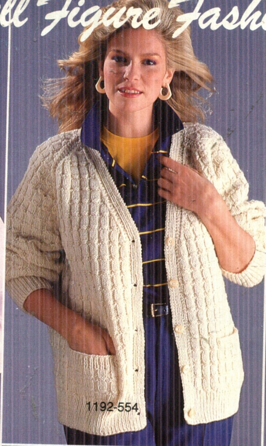 Misses Full Figure Long Sleeve, Button Front Cardigan Sweater With ...