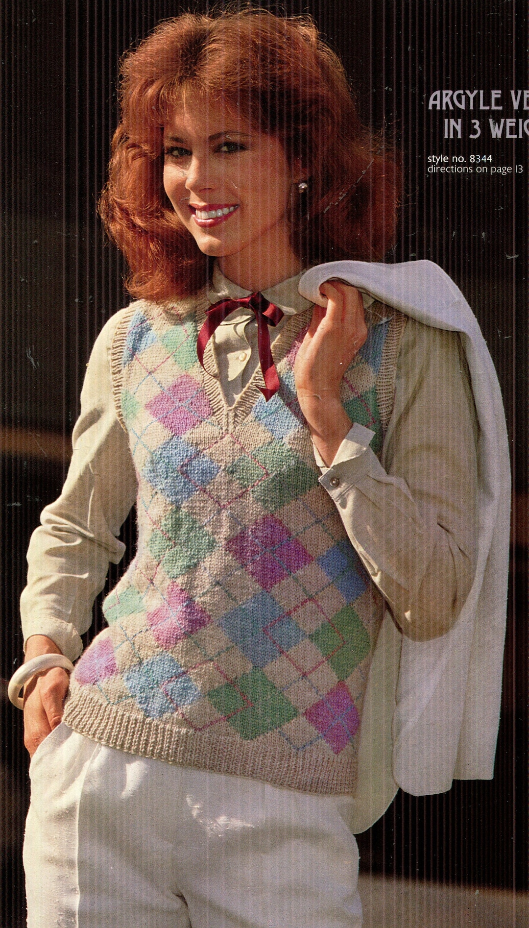 Misses' Argyle Vest in 3 Weights (unisex Directions) PDF Knitting ...