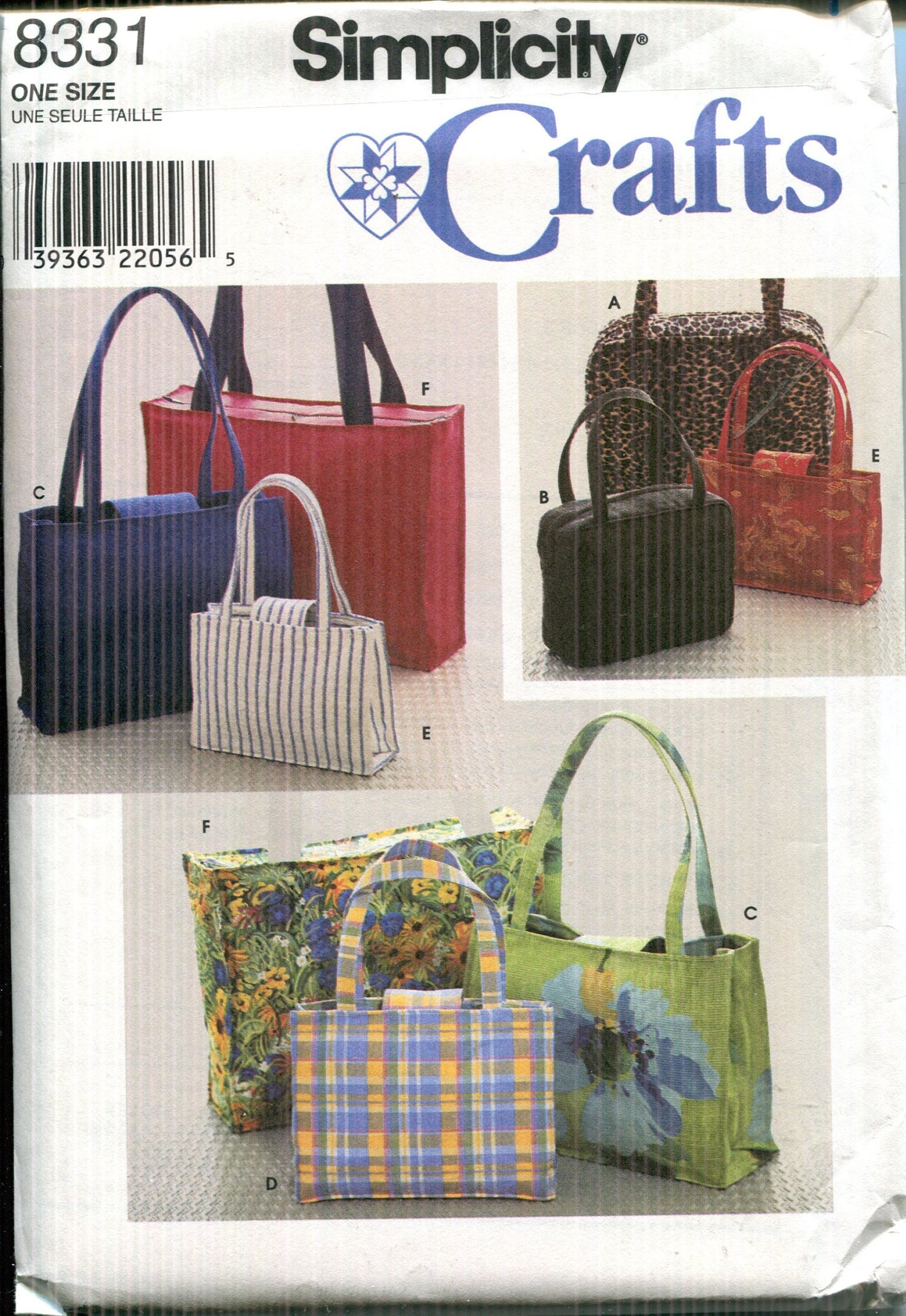 Pattern for Six Different Size and Shape Bags / Totes / Purse - Etsy