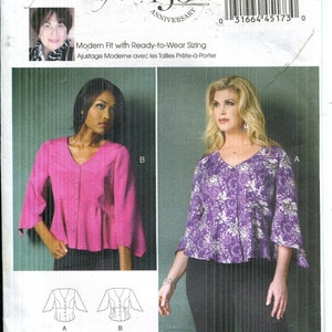 Pattern Misses' Loose Fitting Top, Shaped Sleeves, Shaped Lower Edge ...