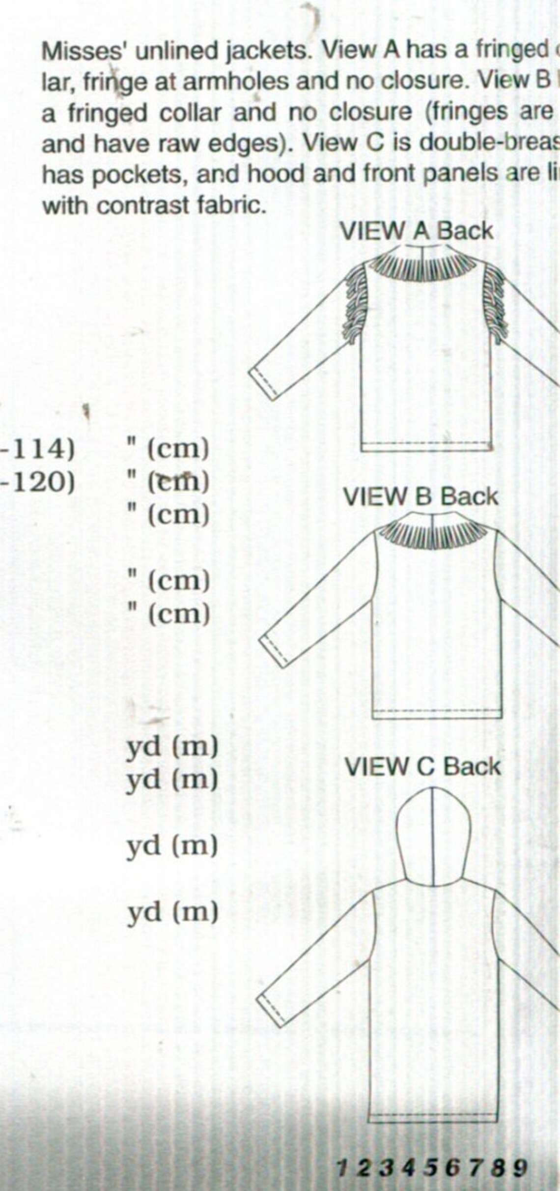 Pattern Misses' Unlined Jackets, Fringed Coats or Double Breasted Coat ...