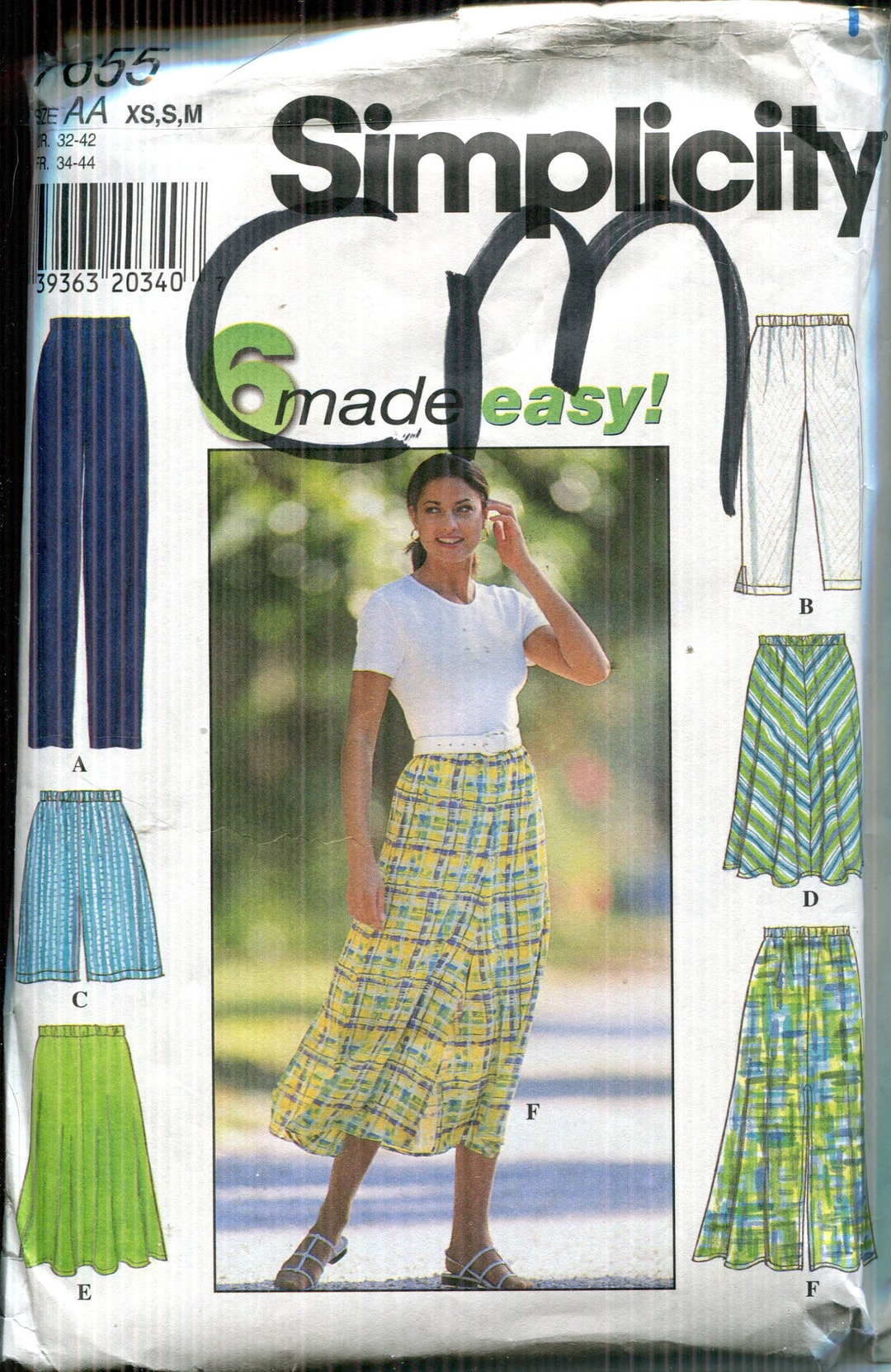 Pattern Misses' Pants, Shorts, Skirt, Elastic Waistlines -CUT Skirt Cut ...