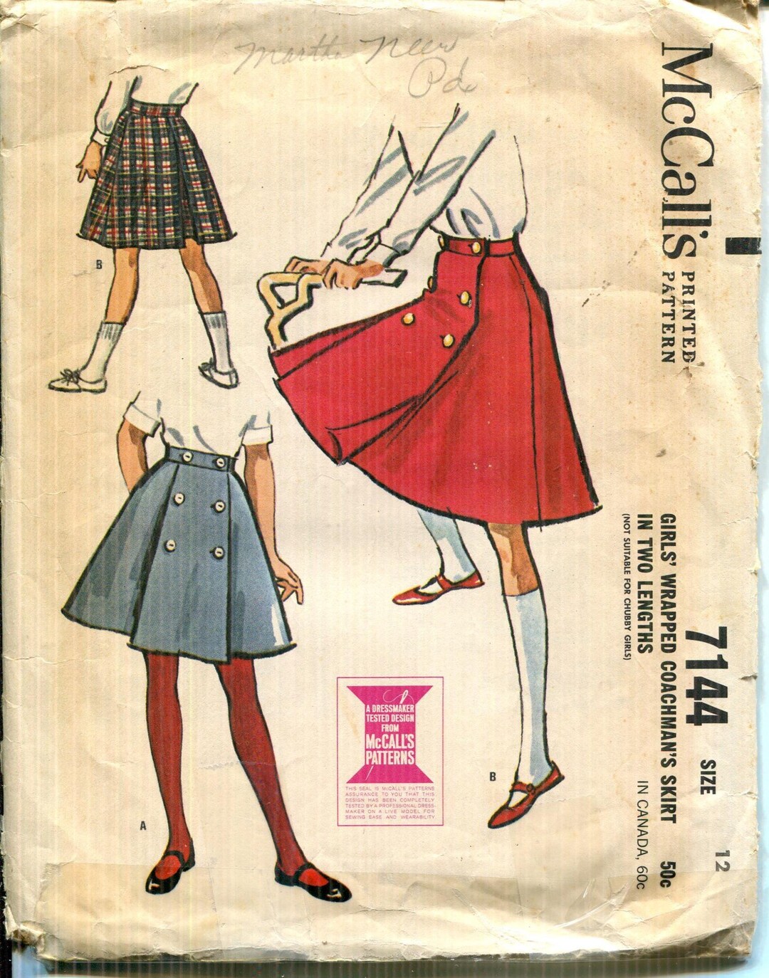 Girls Pattern Wrapped Coachman's Skirt - Two Lengths, Five Gore Flared ...