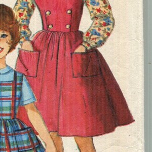 Original Pattern Girls Jumper & Blouse, Full Skirt Square Neckline Cut ...