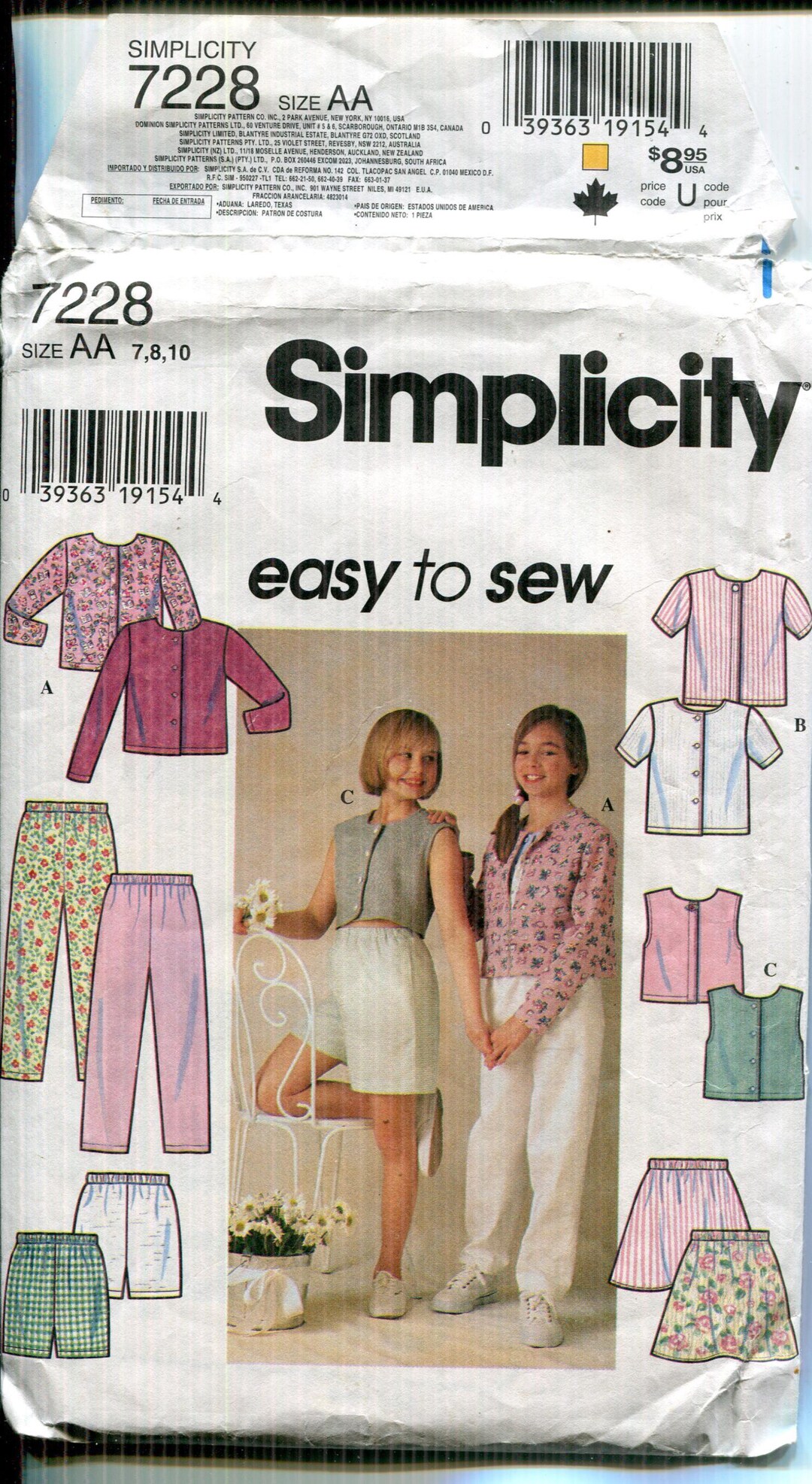 Girls Pattern Skirt, Pants, Shorts, Sleeveless Top & Jacket -CUT ...