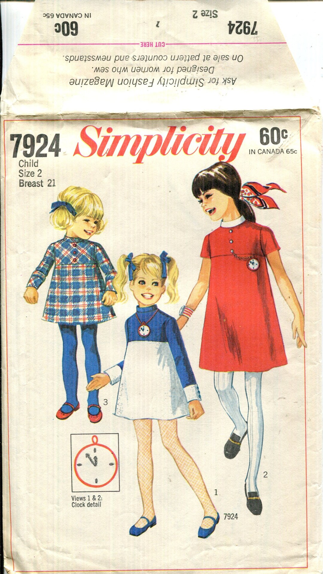 Original Pattern Girls Dress, Yoke, Back Zipper, Set in Sleeves, Stand ...