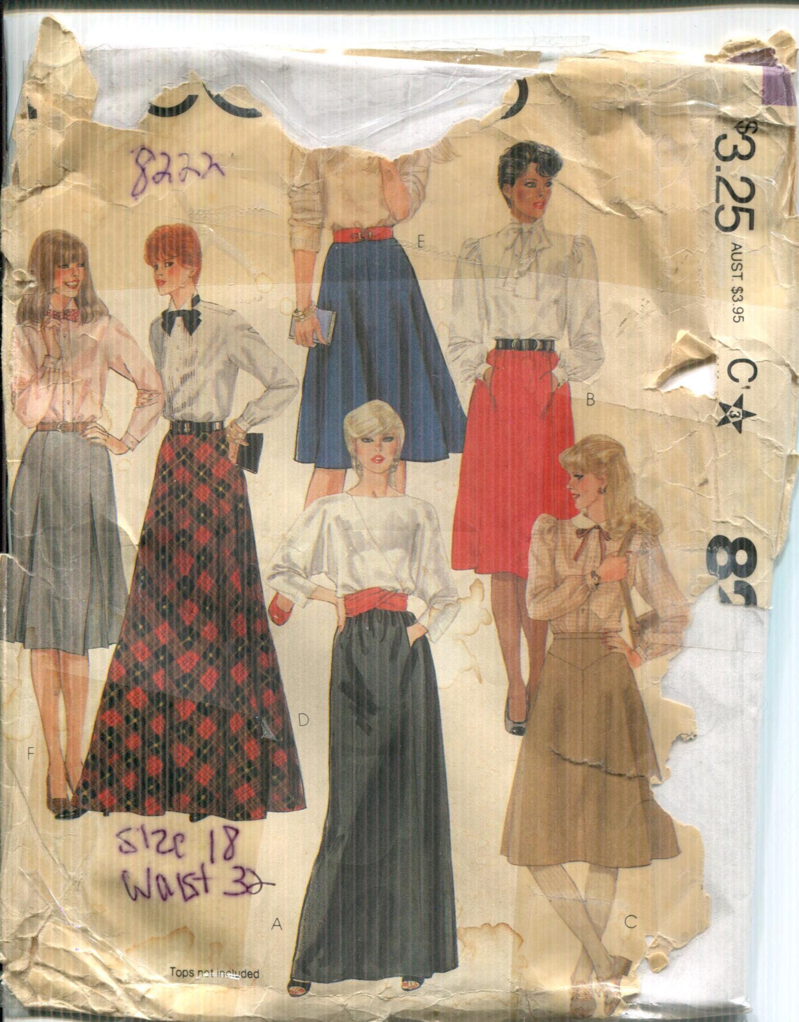 Pattern Misses' Skirts, A Line, Below Knee, Formal Length, Front/back ...